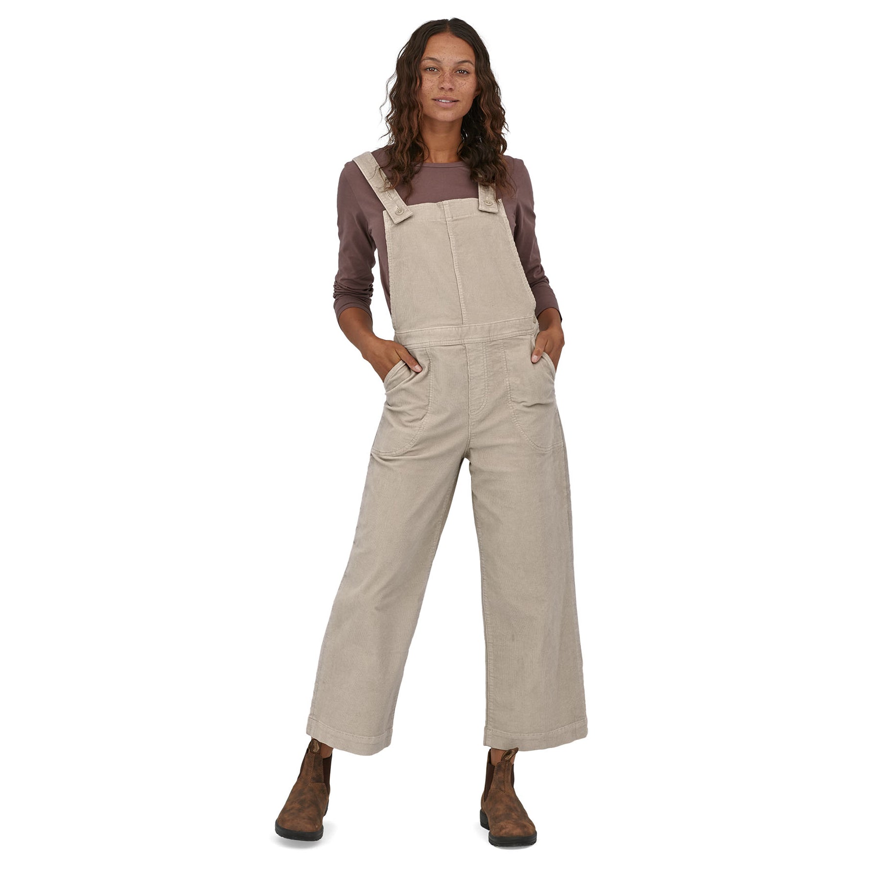 Womens Stand Up Cropped Corduroy Overalls– Gone.